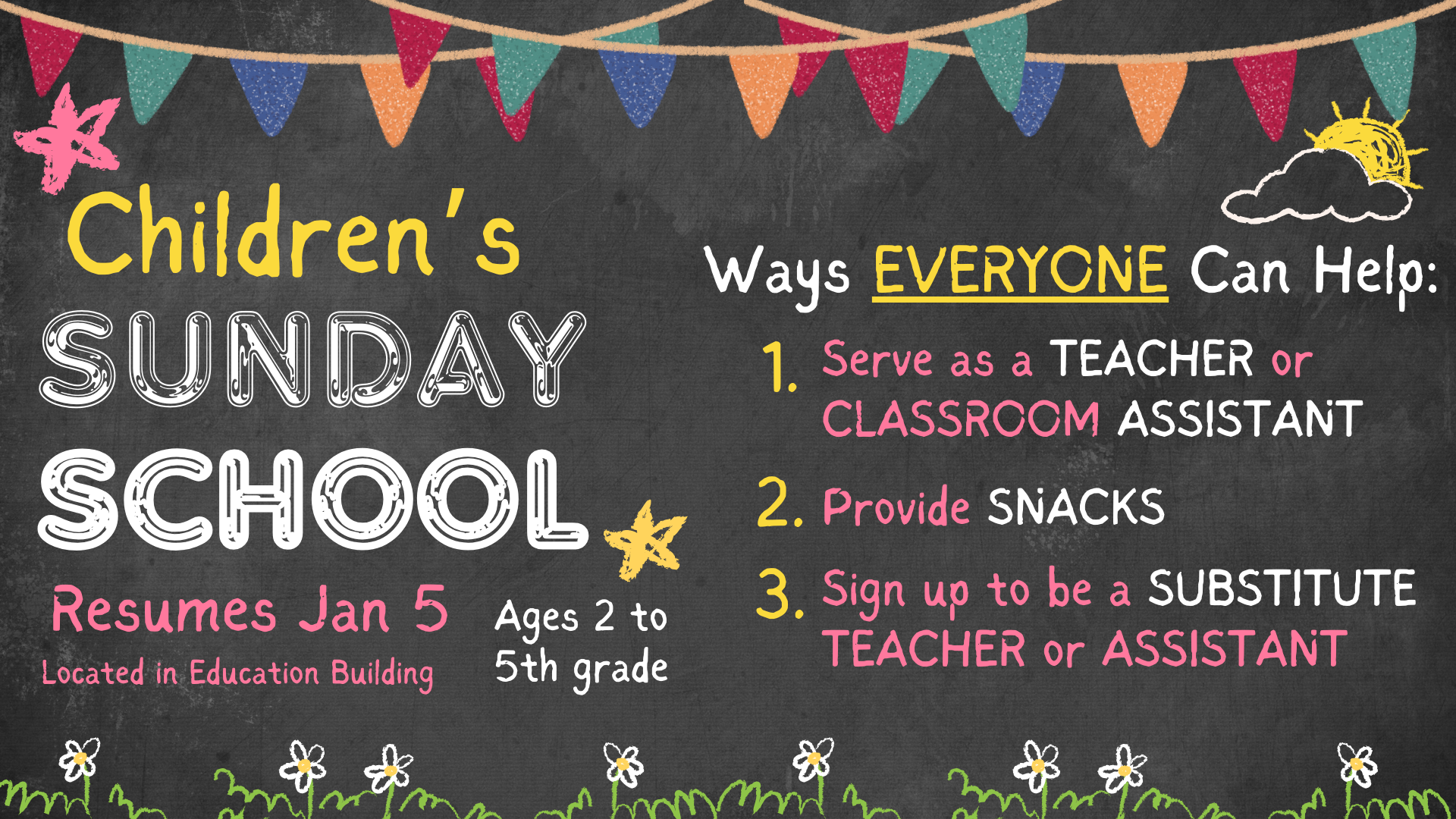 Children’s Sunday School Classroom Volunteers - Saint Paul Methodist ...